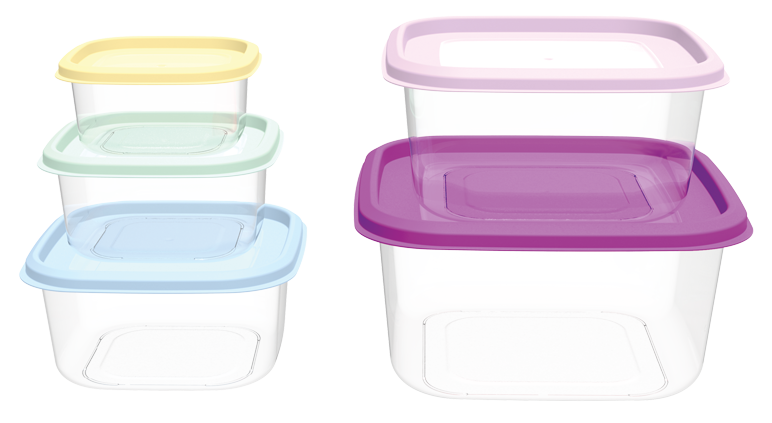 Prism Square Container (5 Pcs set) (6600ML) — All Time Plastics